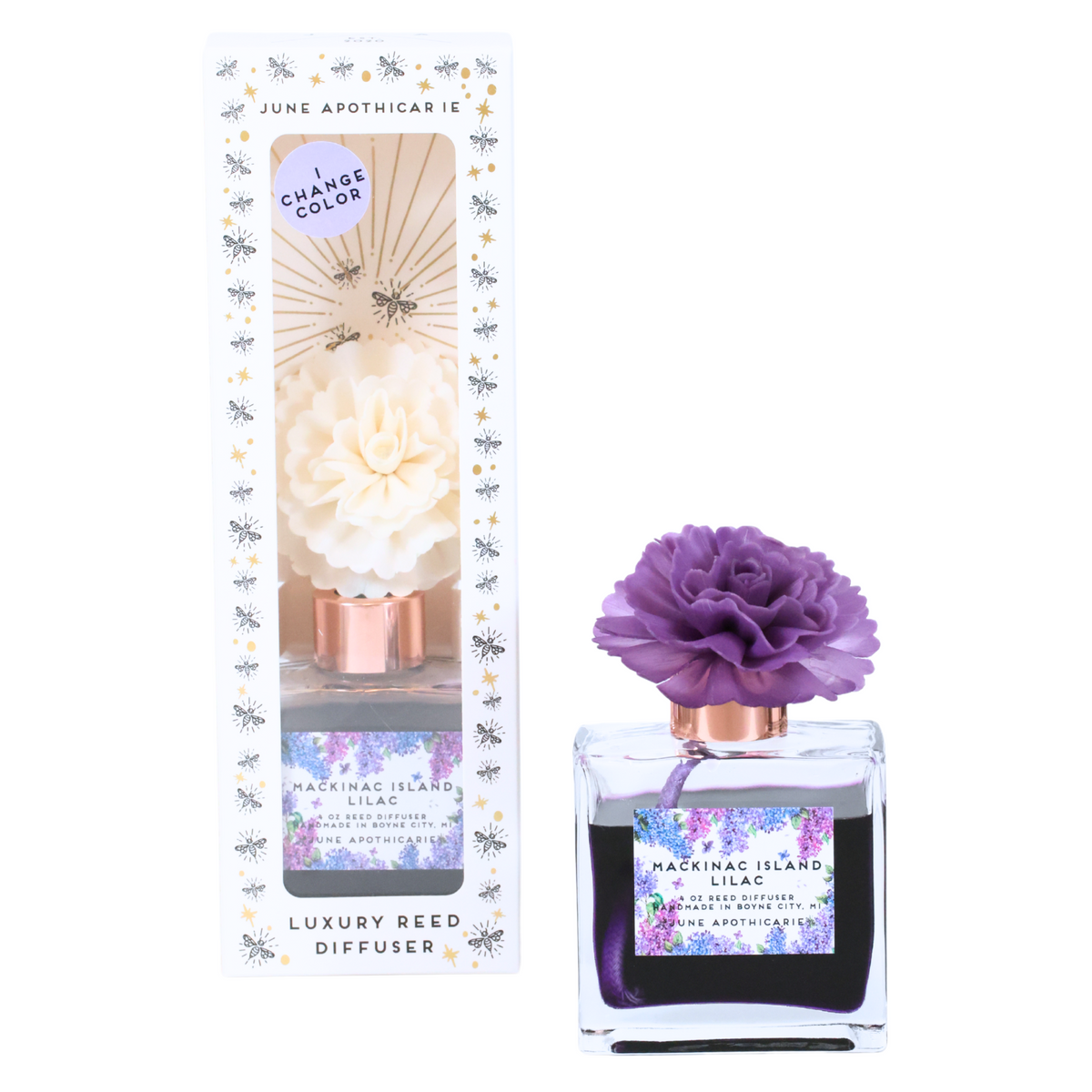 Mackinac Island Lilac 4 oz Luxury Reed Diffuser – June Apothicaire
