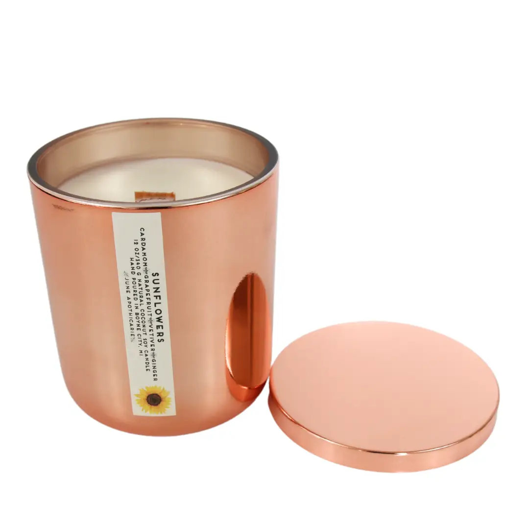 Sunflowers Copper Glass Candle – June Apothicaire