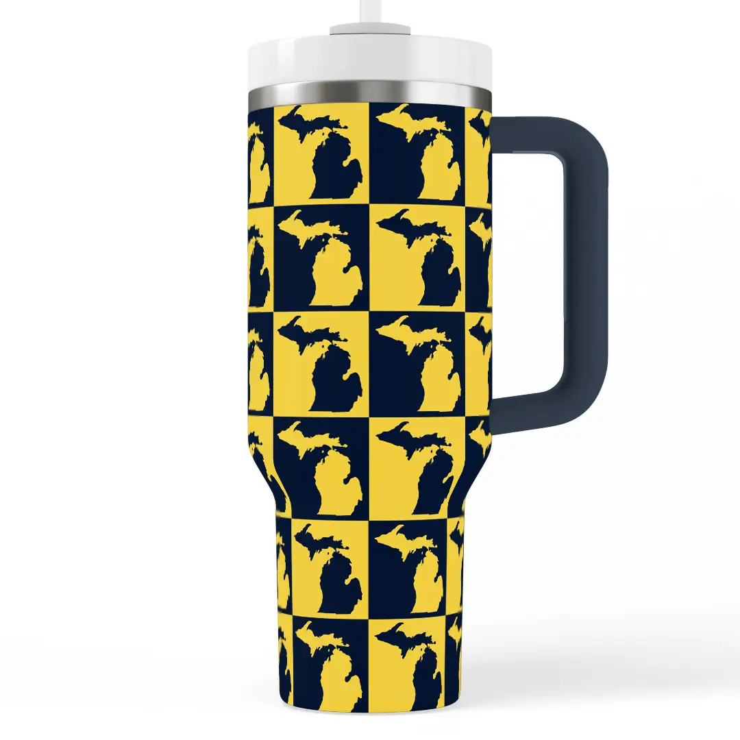 Maize and Blue Michigan 40 oz Insulated Handle Tumbler – June Apothicaire